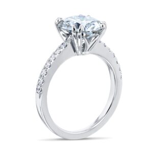 Kobelli 3.1ct Round Charles and Colvard Forever One Moissanite Ring 14k Gold - white-gold / 4