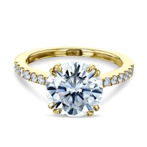 Kobelli 3.1ct Round Charles and Colvard Forever One Moissanite Ring 14k Gold - white-gold / 4