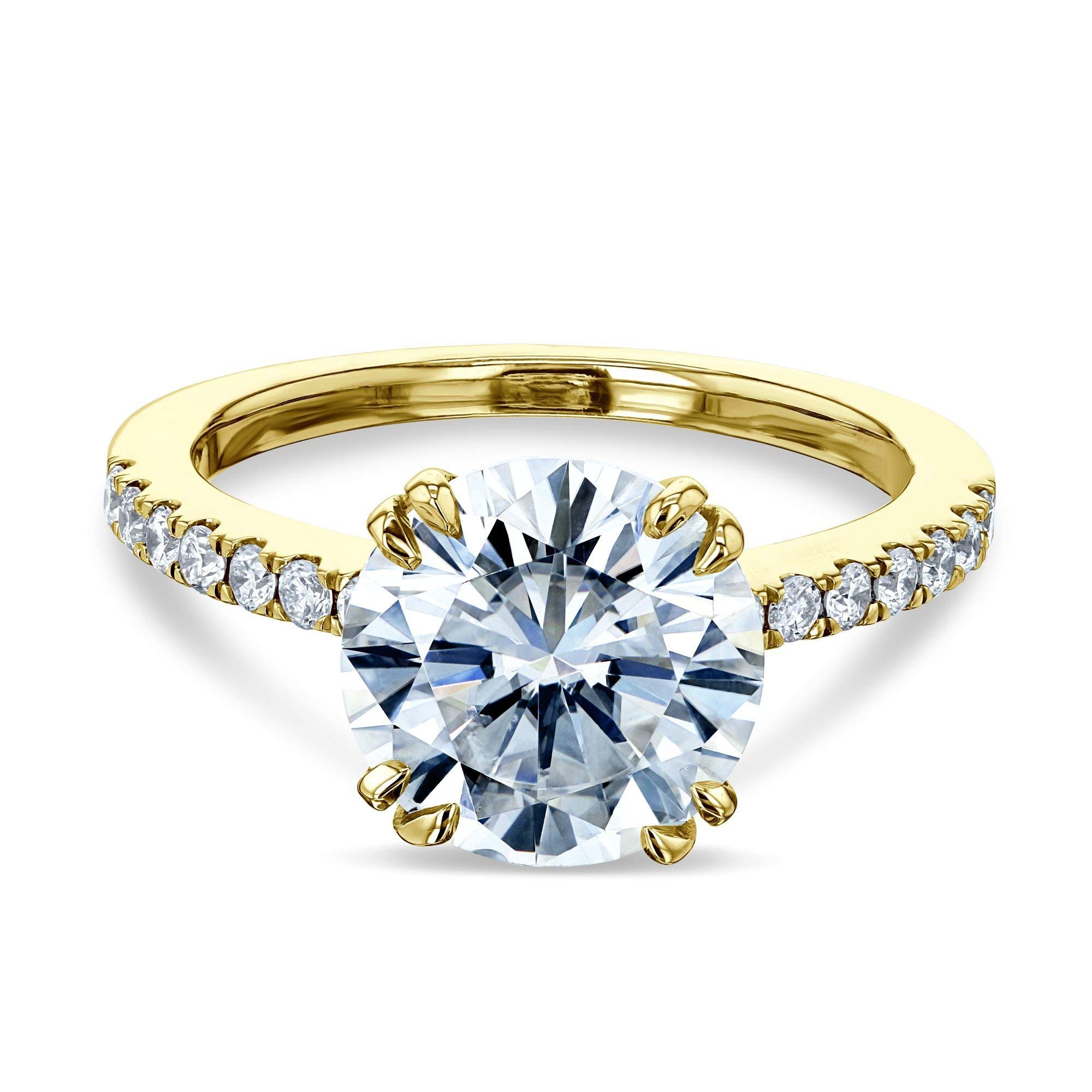 Kobelli 3.1ct Round Charles and Colvard Forever One Moissanite Ring 14k Gold - white-gold / 4