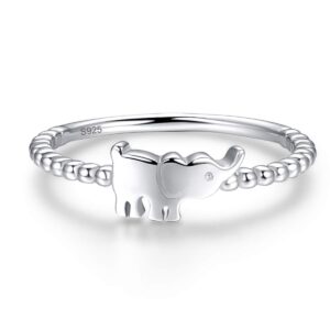 avecon women fashion rings 925 sterling silver elephant rings 925 sterling silver animal rings for women comfort fit size 7