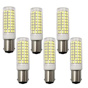 lxcom lighting 10w ba15d led corn bulb 6 pack dimmable double contact bayonet base led bulb 80w halogen bulbs equivalent jd type t3 t4 bulbs daylight white 6000k 1000lm for pendant sewing machine bulb