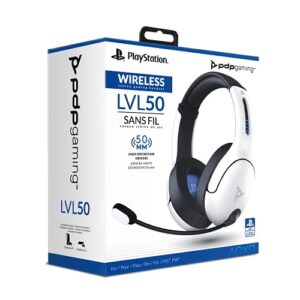 PDP LVL50 Wireless Stereo Headset with Noise Cancelling Microphone: White - PS5/PS4