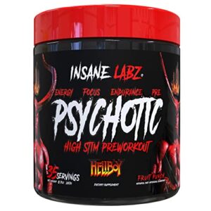 insane labz hellboy edition, high stimulant pre workout powder and no booster with beta alanine, l citrulline, and caffeine, boosts focus, energy, endurance, nitric oxide levels, 35 srvgs, fruit punch