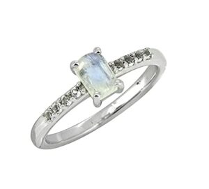 yotreasure 0.64 ct moonstone white topaz solid 925 sterling silver gemstone ring jewelry