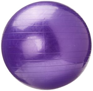 emoly exercise ball for yoga, fitness, balance stability, extra thick professional grade balance & stability ball - anti burst, workout program 2020 (purple, 45cm)