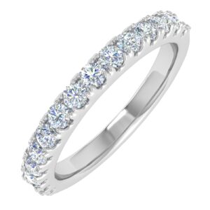 1/2 carat diamond wedding band ring in 14k white gold (ring size 5)