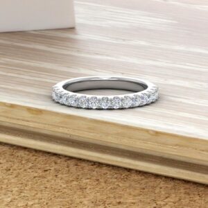 1/2 Carat Diamond Wedding Band Ring in 14K White Gold (Ring Size 5)