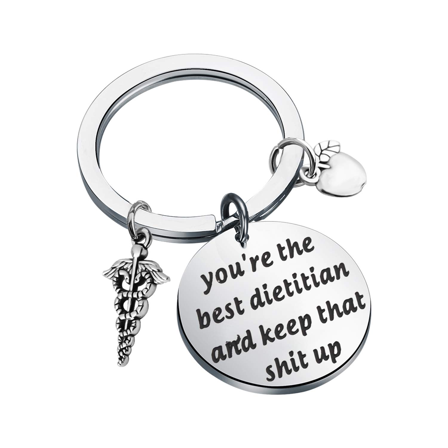 SEIRAA Dietitian Gift RD Registered Dietitian Gift You’re The Best Dietitian and Keep That Shit Up Keychain Retirement Gift for Food Teacher (best dietitian keychain)