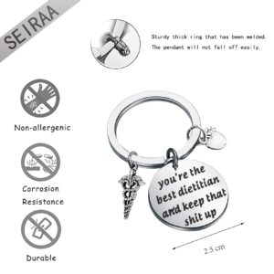 SEIRAA Dietitian Gift RD Registered Dietitian Gift You’re The Best Dietitian and Keep That Shit Up Keychain Retirement Gift for Food Teacher (best dietitian keychain)