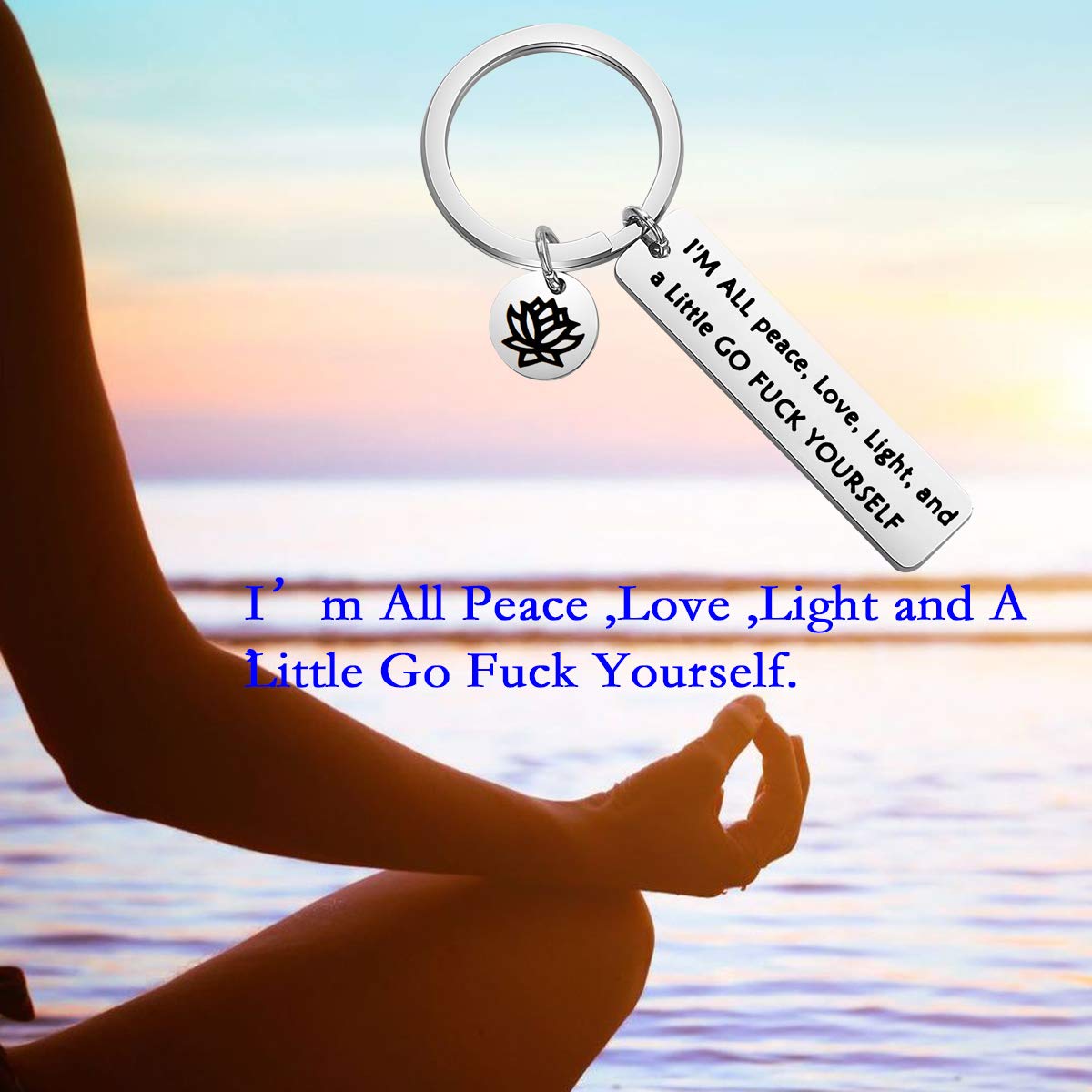 TGBJE I’m All Peace Love Light Yoga Gift Friend Gift Vulgar Gift Yoga Mandala Gift Yoga Coach Gift (Peace Love Light)