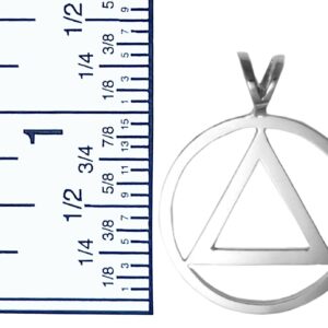 Alcoholics Anonymous (AA) Symbol - Sterling Silver,AA Flat Style Pendant, Large Size