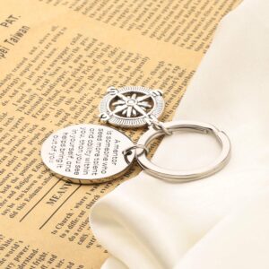 Gzrlyf Mentor Keychain with Compass Charm Mentor Appreciation Gifts for Mentor Leader (Mentor Keychain C)