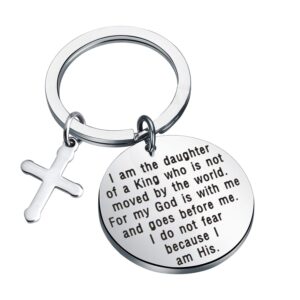 myospark i am the daughter of a king christian keychain religious jewelry inspirational gift for women baptism gift (daughter of a king keychain)