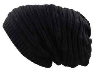 rw rasta stretch long beanie hats (black)