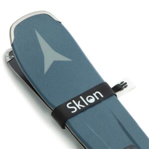 sklon ski strap fasteners - rubber 2 pack carrier - securely transport your skis - ski accessories great for carrying ski gear - men, women and kids