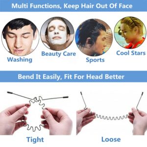 bodbop Metal Hair Band for Men Headband Mens Hair Bands Unisex Fashion Headbands Sports Hairband Head Band Hair Hoop for Women With Non Slip Wavy Teeth, Black