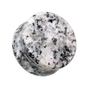 black sesame natural stone double flared ear gauge wildklass plug (1/2" (12.5mm))