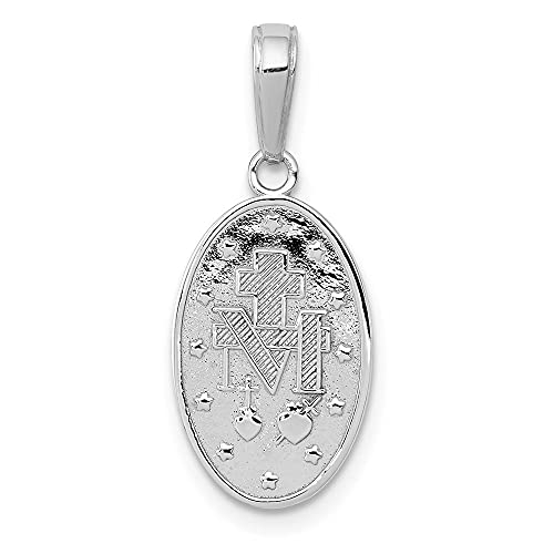 Diamond2Deal 14k White Gold Miraculous Medal Pendant Fine Jewelry