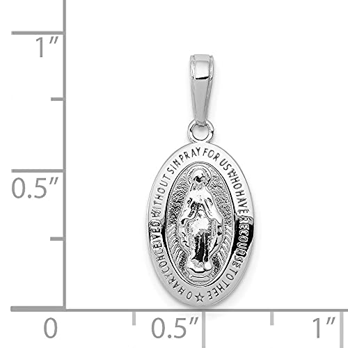 Diamond2Deal 14k White Gold Miraculous Medal Pendant Fine Jewelry