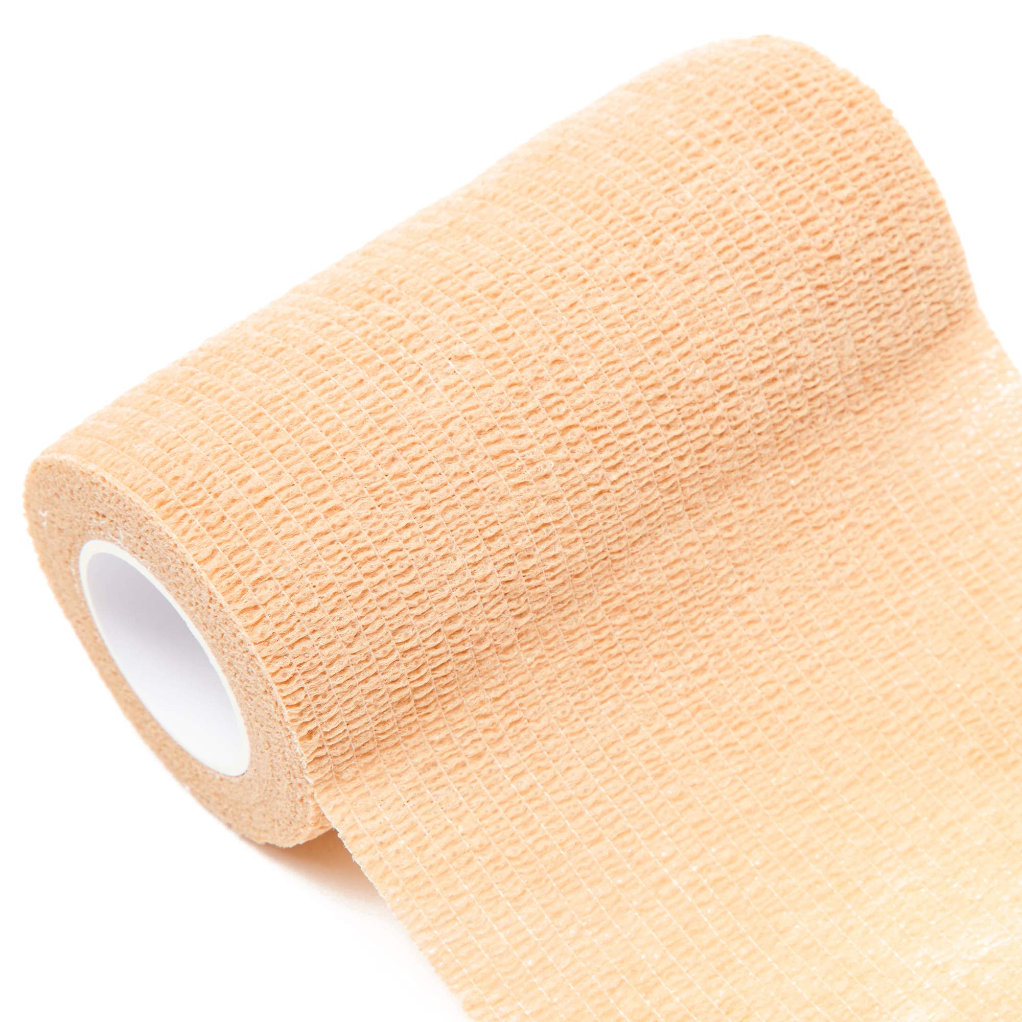 Juvale 12 Rolls Self Adhesive Bandage Wraps, 4 Inch x 5 Yards Cohesive Vet Tape for First Aid (Tan)