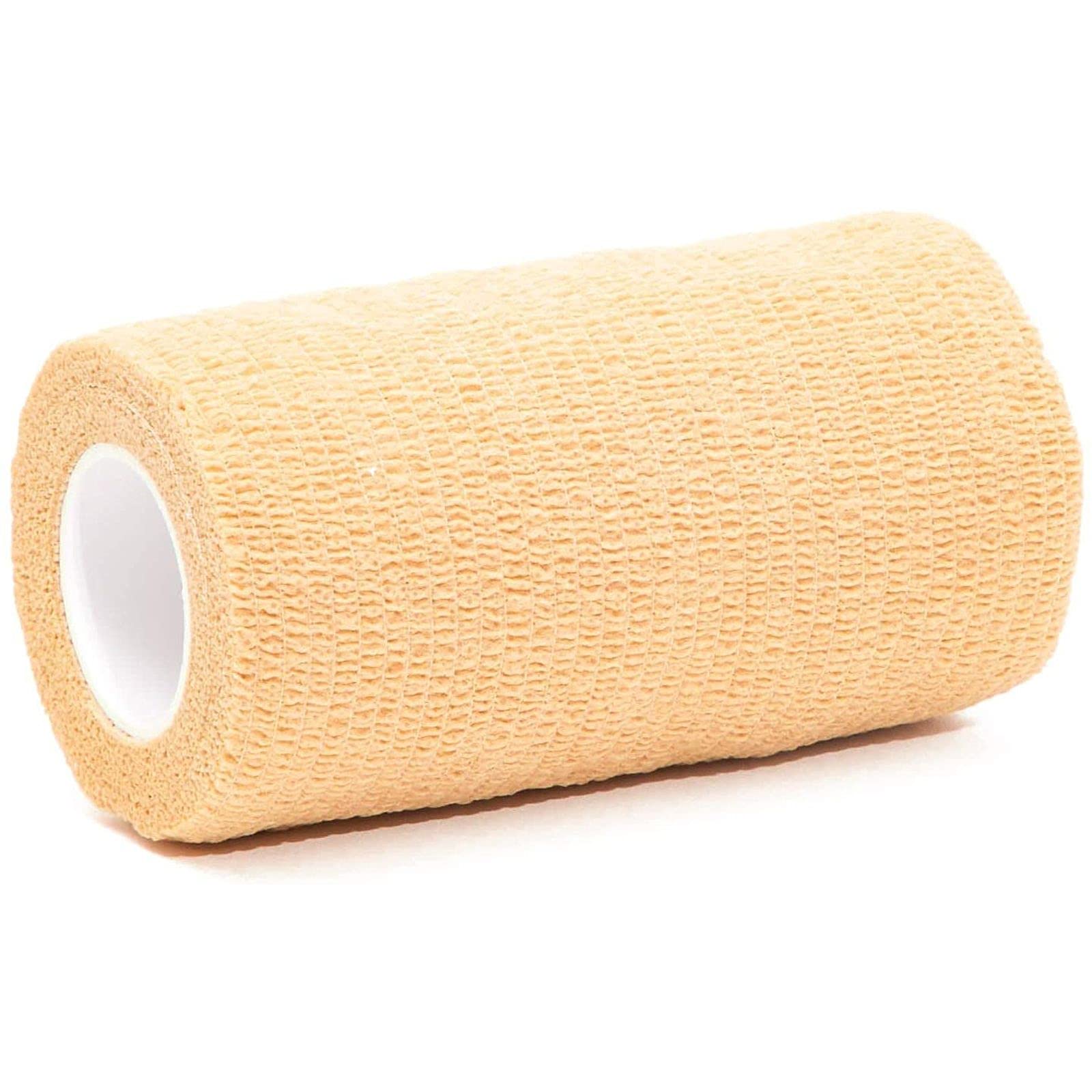 Juvale 12 Rolls Self Adhesive Bandage Wraps, 4 Inch x 5 Yards Cohesive Vet Tape for First Aid (Tan)