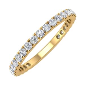 1/2 carat diamond 3/4 eternity wedding band ring in 14k yellow gold (ring size 7) (i1-i2 clarity)