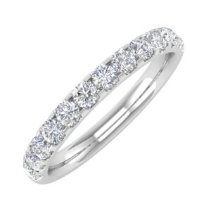 1/2 carat round diamond wedding band ring in 14k white gold (ring size 8)