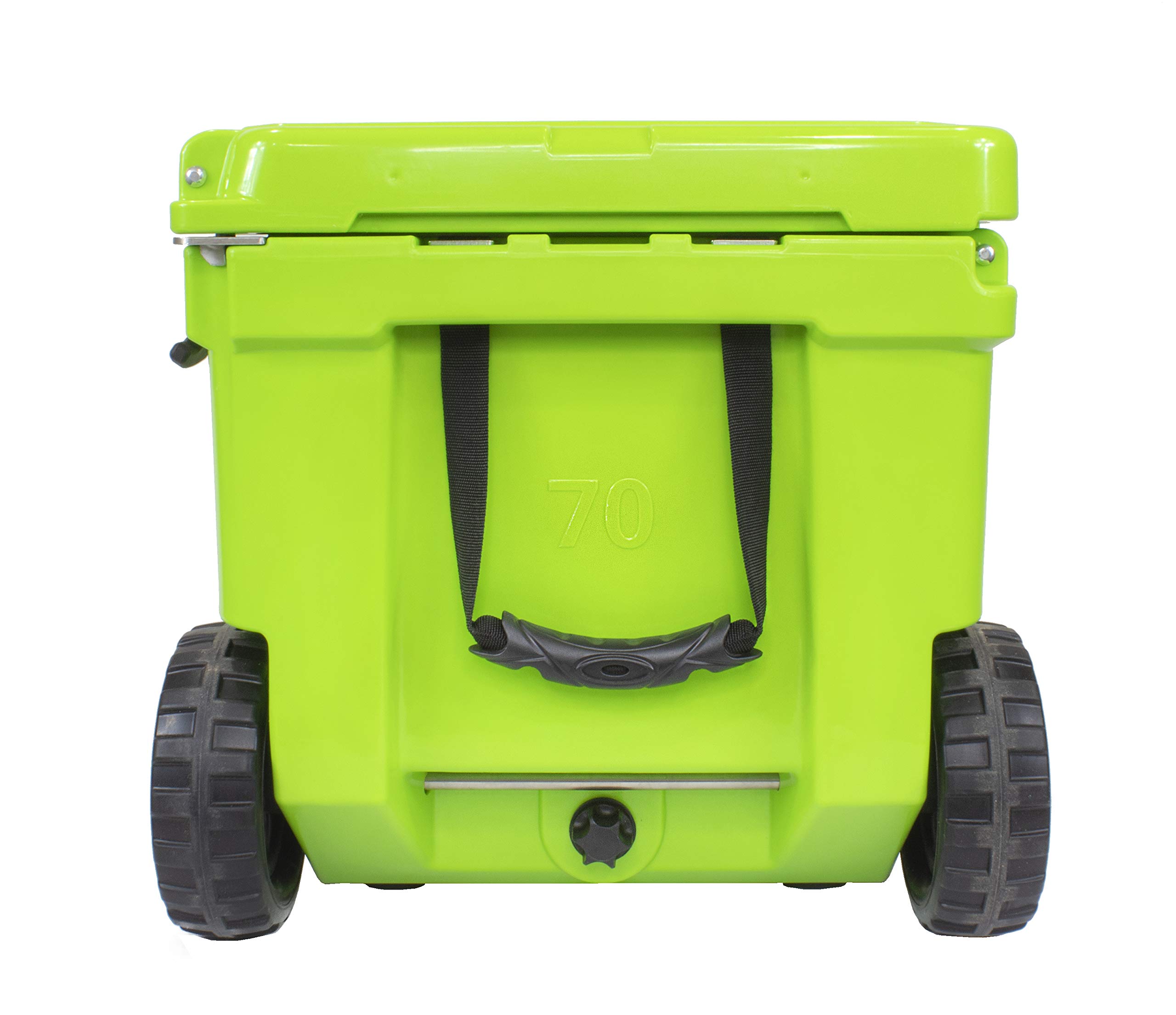 Frosted Frog Original Green 70 Quart Ice Chest Heavy Duty High Performance Roto-Molded Commercial Grade Insulated Cooler with Wheels