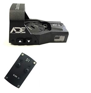 ade zantitium rd3-015 red dot sight + rear sight optic mounting plate/adapter for all glock (non-mos,non-aftermarket slide) standard, canik tp9sf and taurus gx4/g3c/g3 with factory steel sight pistol