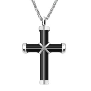 dletay cremation jewelry for ashes urn necklace memorial pendant keepsake jewelry(black)