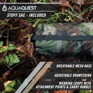 AquaQuest Defender Camping Tarp - Heavy Duty Tent Shelter or Rain Fly - Waterproof Camping Essentials for Hiking, Bushcraft & Hammock, 13 x 10 ft, Olive Drab Kit