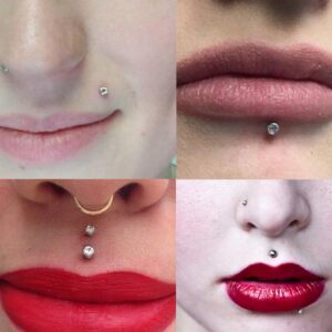 QWALIT 16G Clear Lip Rings Studs Plastic Cartilage Tragus Earrings Retainer for Work Cubic Zirconia Bioflex Medusa Labret Piercing Jewelry 6mm 8mm 10mm 12mm