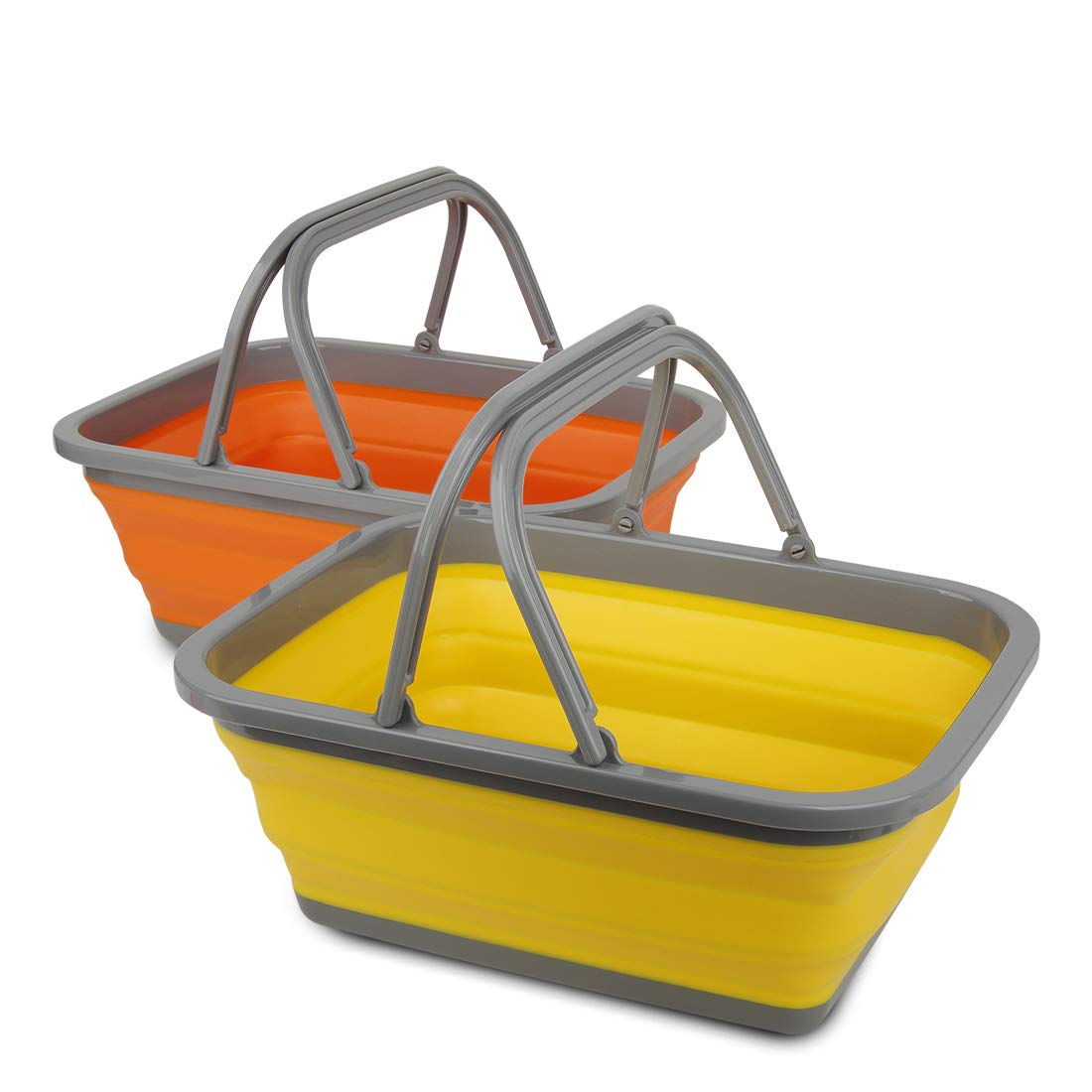 2 Pack Collapsible Sink with 2.25 Gal / 8.5L Each Wash Basin for Washing Dishes, Camping, Hiking and Home