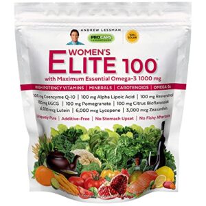 andrew lessman multivitamin - women's elite-100 with maximum essential omega-3 1000 mg 120 packets – potent nutrients, essential vitamins, minerals, phytonutrients and carotenoids. no additives