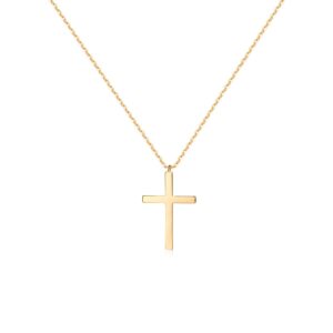 mevecco dainty gold cross necklace for women,14k gold plated cute tiny faith/crucifix religious delicate minimalist necklace