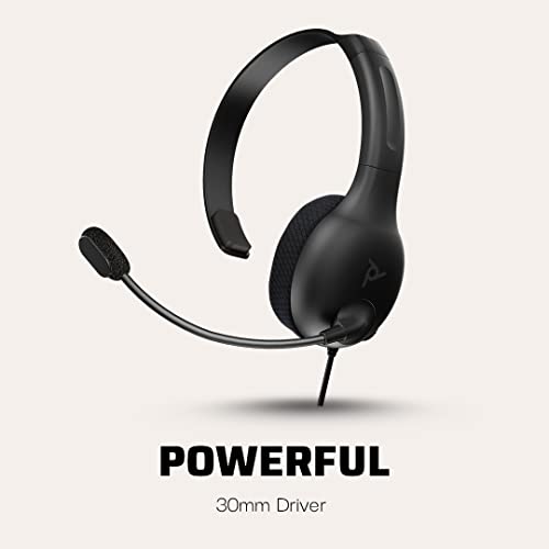 PDP LVL30 Wired Headset with Single-Sided One Ear Headphone for PC, Xbox - Mac, Tablet Compatible - Noise-Cancelling Mic - Lightweight, Cool Comfort, Great for Gaming , School and Remote Work - Black