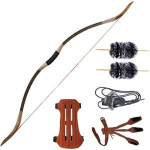 irq archery recurve bow 5set,traditional hunting longbow for shooting target wooden handmade (30 lbs)