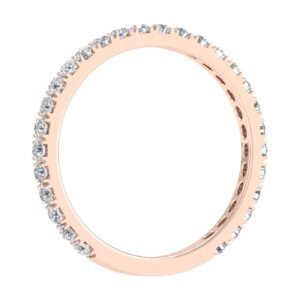 1/2 Carat Diamond 3/4 Eternity Wedding Band Ring in 14K Rose Gold (Ring Size 7.5) (I1-I2 Clarity)