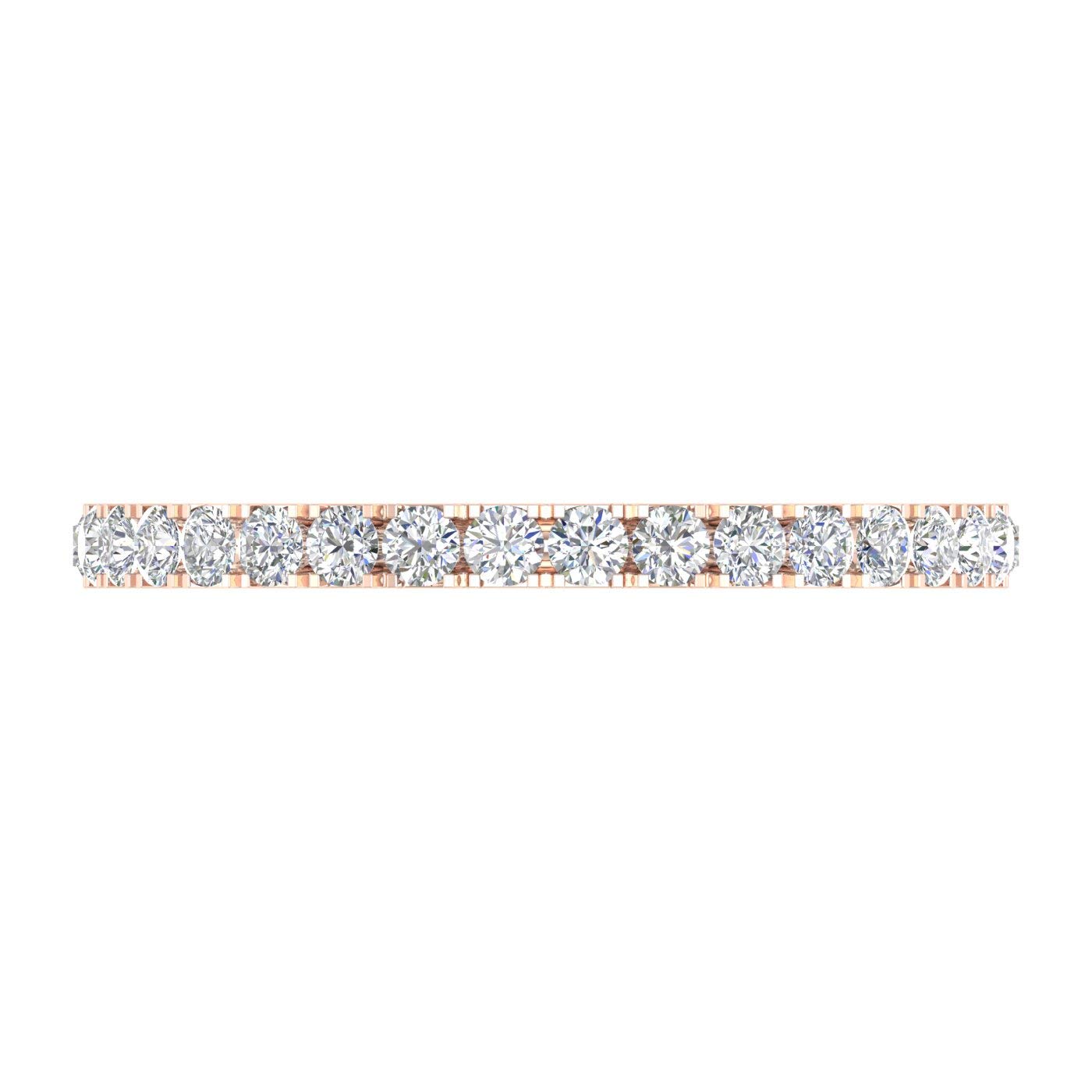 1/2 Carat Diamond 3/4 Eternity Wedding Band Ring in 14K Rose Gold (Ring Size 7.5) (I1-I2 Clarity)