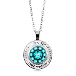 gerophor i love you three thousand 3000 circle necklace, tony stark arc reactor - luxury necklace!