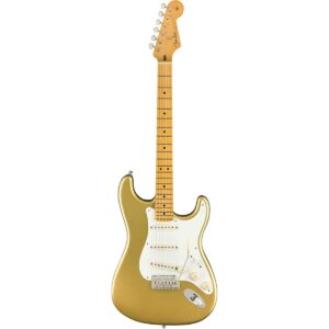 fender lincoln brewster stratocaster electric guitar, aztec gold, maple fingerboard