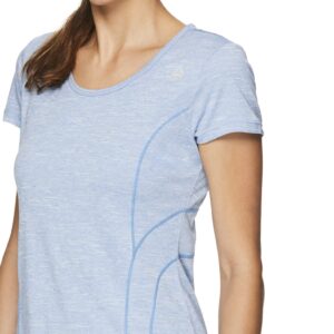 Reebok Womens Varigated Heathered Basic T-Shirt, Blue, Medium