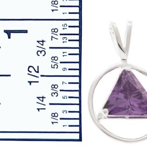 Alcoholics Anonymous (AA) Symbol - Sterling Silver,AA Pendant, 8mm Triangle Colored CZ