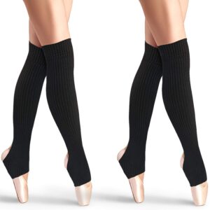 satinior 2 pairs stirrup leg warmers straight over the knee socks 21.65 inch ballet dance socks yoga latin boot cuffs socks for women