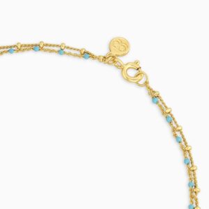 gorjana Women's Capri Layer Necklace, 18K Gold Plated, Turquoise and Golden Beads