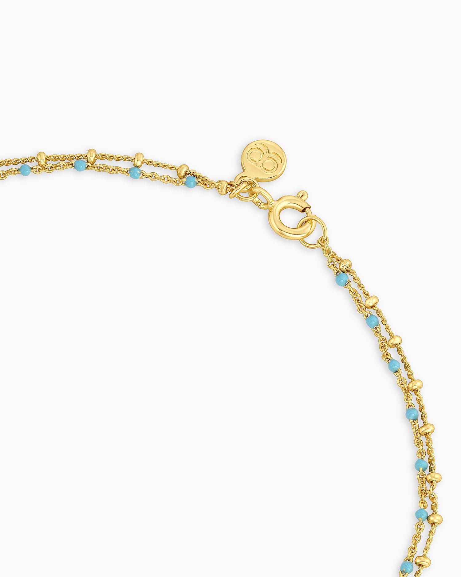 gorjana Women's Capri Layer Necklace, 18K Gold Plated, Turquoise and Golden Beads