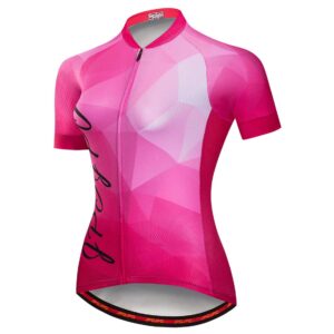 cycling jersey womens bike jersey zip mountain cycle shirts short sleeve road bicycle tops pro team racing mtb tops for ladies female clothing wear size m