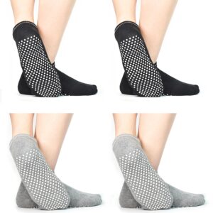 elutong non slip yoga socks for women anti-skid pilates ballet barr dance athletic sticky grips socks at home hospital