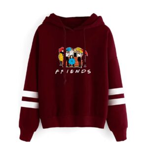 aganmi fashion friend sweatshirt hoodie women graphic hoodies pullover funny hooded sweater tops clothes (wine red, m)