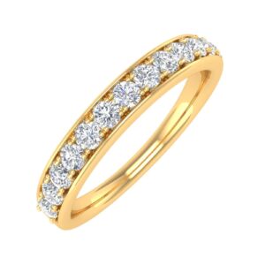 1/2 carat round diamond wedding band ring in 14k yellow gold (ring size 7)